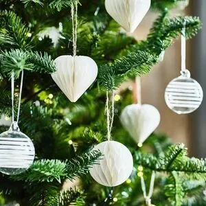 IKEA | Holiday | Ikea Ornament Set Of 6 Mixed Shapes White Wjute String ...